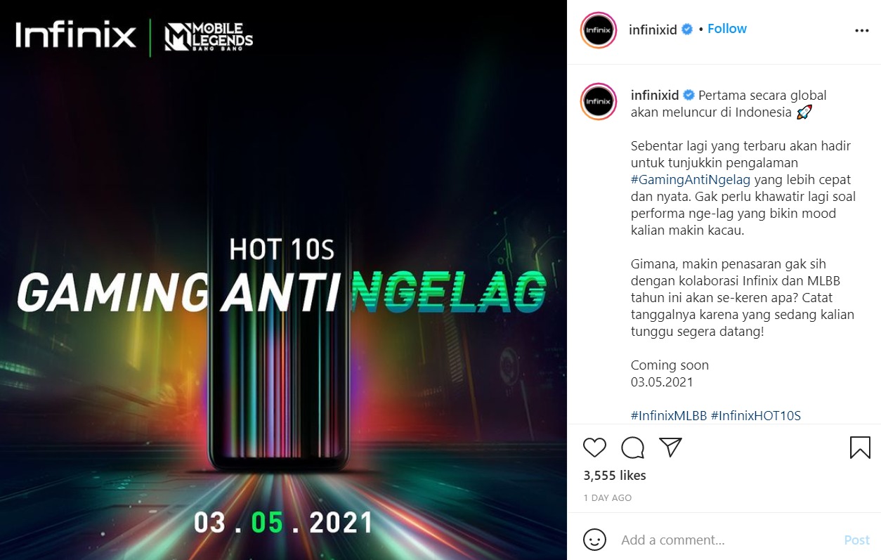 Infinix HOT 10S Akhirnya Muncul, Kolaborasi dengan Mobile Legends: Bang ...